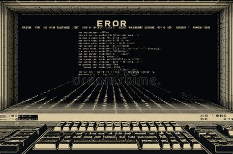 Scrolling Error Messages Displayed On A Retro Command Prompt Terminal