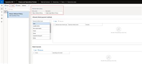 Crear Y Actualizar Una Directiva De Devoluciones Y Reembolsos Para Un Canal Commerce
