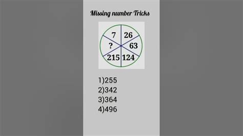 Missing Number Tricks Reasoning Short Tricks Maths Tricks Reasoning