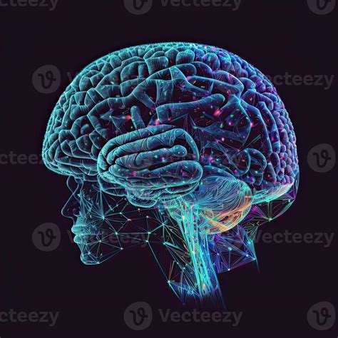 Quantum Computing Humanoid Brain With Neural Web Network Brain Machine Learning Concept