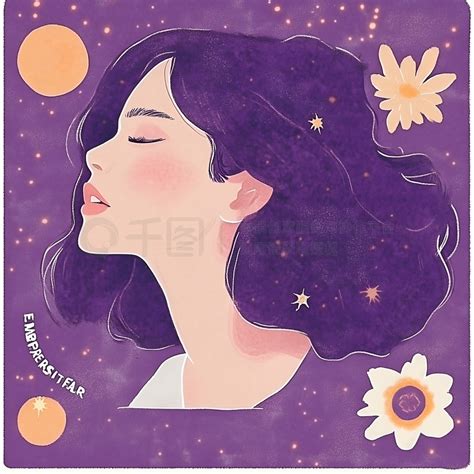 成年女性ai数字艺术 Sticker简约卡通风成年女性侧脸白衣服头发飘动星星花朵背景插画 Ai平面元素免费下载 Png格式 4096像素 编号71626133 千图网