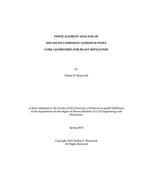 Pdf Finite Element Analysis Of Advanced Composite Sandwich Dokumen Tips