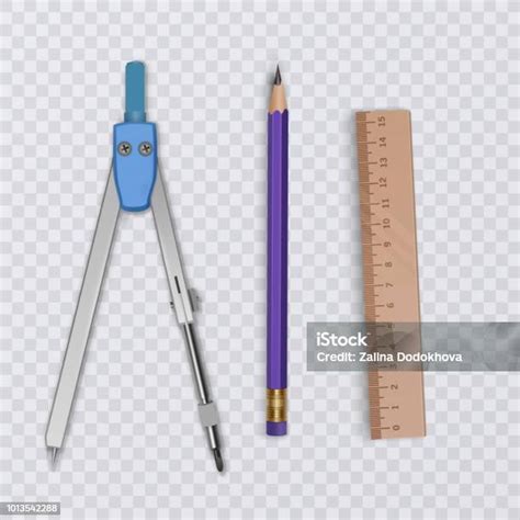 그리기 도구 키트 나침반 연필 및 투명 한 배경 학 용품 눈금자 벡터 일러스트 레이 션 건설 산업에 대한 스톡 벡터 아트 및 기타 이미지 Istock