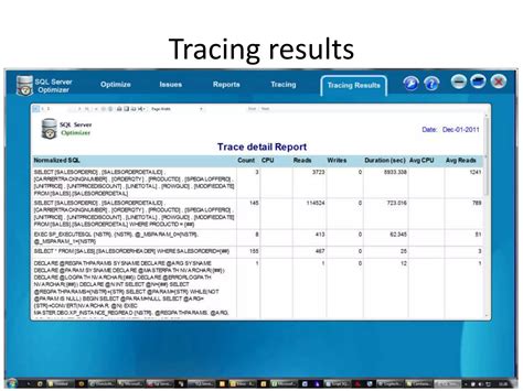 Sql Server Optimizer Screenshots Ppt