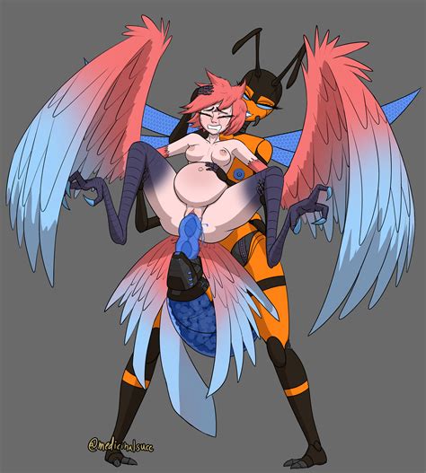 Rule 34 Absurd Res Anthro Arthropod Avian Big Belly Bodily Fluids Breasts Drooling Duo Egg Egg