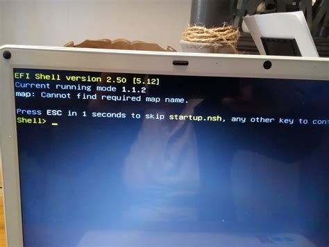 message au démarrage press esc in 1 second to skip startup nsh msi