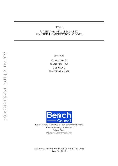 PDF ToL A Tensor Of List Based Unified Computation Model