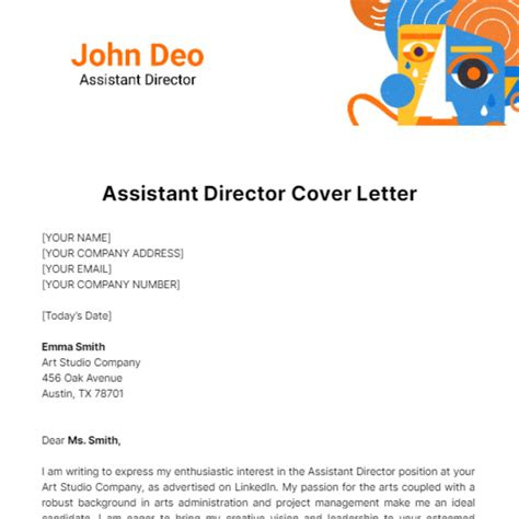 Assistant Director Cover Letter Template Edit Online And Download Example