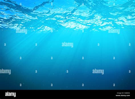 Rendering Underwater Sea Ocean Surface With Light Rays High