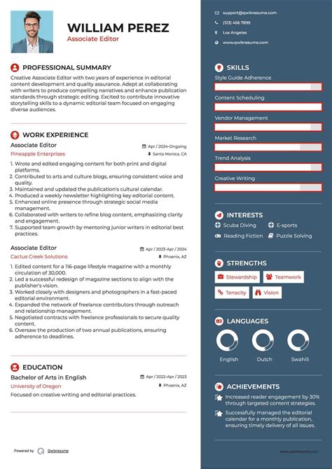 10 Associate Editor Resume Samples And Templates For 2025