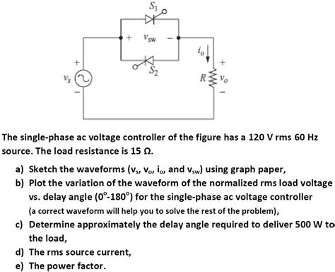 solved the single phase ac voltage controller of the figure has a 120