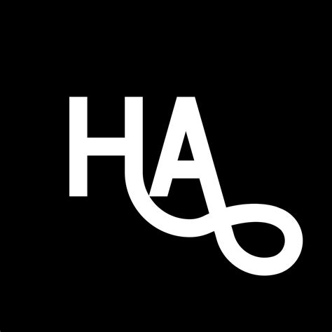 Ha Letter Logo Design On Black Background Ha Creative Initials Letter Logo Concept Ha Letter