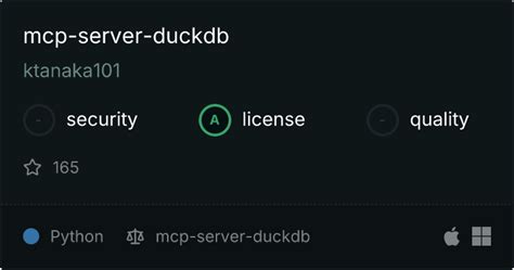 Mseep Mcp Server Duckdb 114 On Pypi Security And Maintenance Data For Open