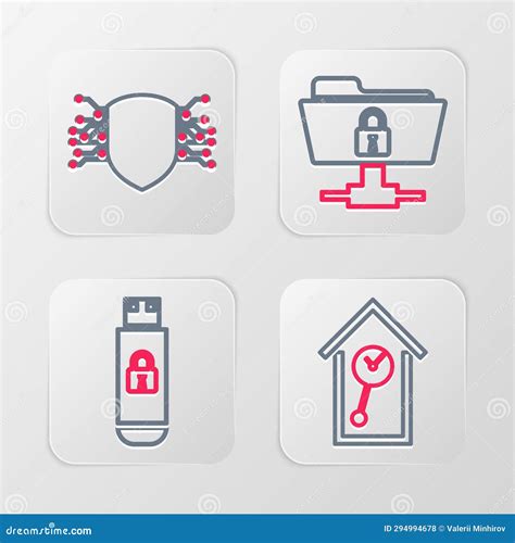 Set Line Retro Wall Watch Usb Flash Drive With Lock Ftp Folder And