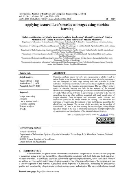 Applying Textural Laws Masks To Images Using Machine Learning Pdf