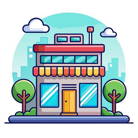 Premium Vector Detailed Electronics Store Building Vector Illustration