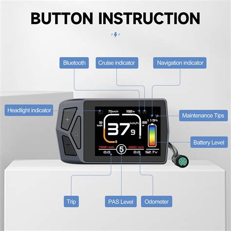 Varstrom Ekd01 E Bike Display Full Color Lcd Screen For Uart Bafang