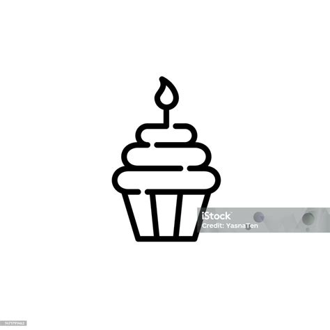 생일 촛불이 있는 컵케이크 축제 빵집 치료 픽셀 완벽 편집 가능한 획 아이콘 건강관리와 의술에 대한 스톡 벡터 아트 및 기타 이미지 건강관리와 의술 건강에 좋지 않은