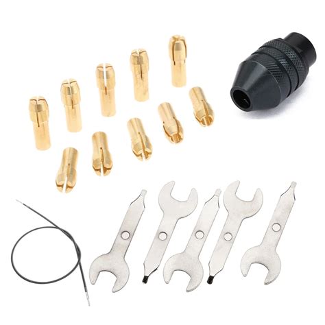 황동 콜릿 도구 멀티 키리스 드릴 척 플렉시블 샤프트 그라인더 스패너 05 32mm Dremel 로타리