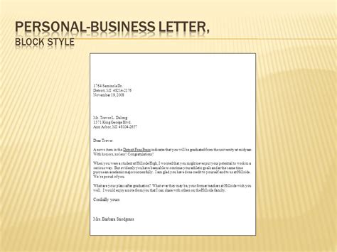 Business Letter Block Style Layout