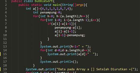 program bubble sort ascending dalam bahasa java