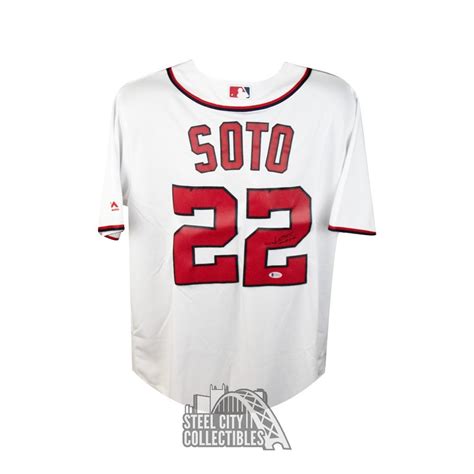 Juan Soto Autographed Washington Nationals Majestic Baseball Jersey Bas Coa Steel City
