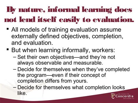 Evaluating Informal Learning Ppt