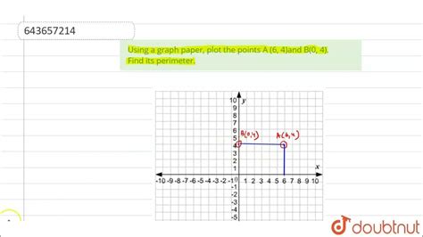 using a graph paper plot the points a 6 4 and b 0 4 find its