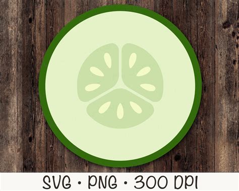 Cucumber Slice Svg Cucumber Png Cucumber Clipart Instant Etsy