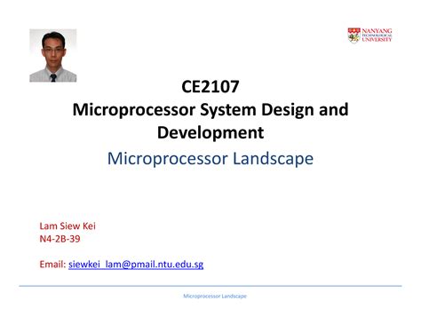 CE A Microprocessor Landscape CE NTU Studocu