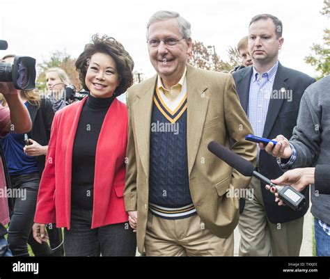 Senate Minority Leader Mitch Mcconnell R Ky And His Wife Elaine Chao