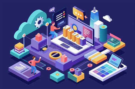A Vibrant Isometric Illustration Depicts A Customizable Website Setup With Interactive Elements