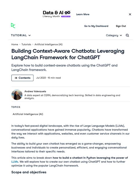 Chatbot Development With Chatgpt And Langchain A Context Aware Approach Datacamp Download Free