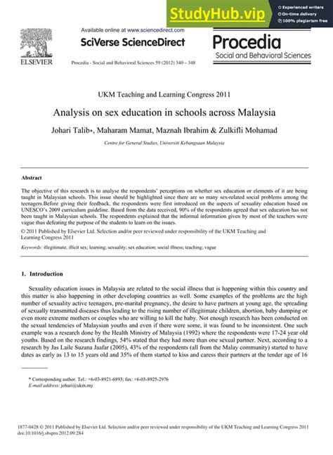 Analysis On Sex Education In Babes Across Malaysia PDF