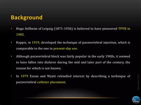 Ultrasound Guided Thoracic Paravertebral Block Pptx