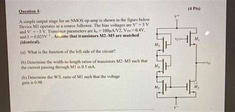 Solved Pts Question A Simple Output Stage For An NMOS Chegg Com
