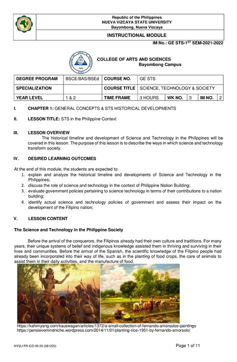 Sts Module 2 Lecture Notes Im No Ge Sts 1st Sem 2021 Nueva