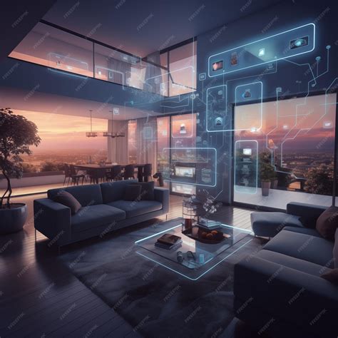 Premium AI Image | Smart home interior with augmented reality AI generative