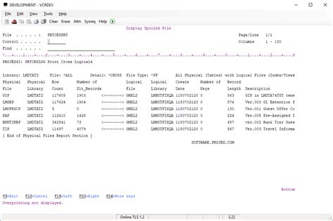 Prtcrslog Print Cross Logicals Software Projex Ibm I Iseries