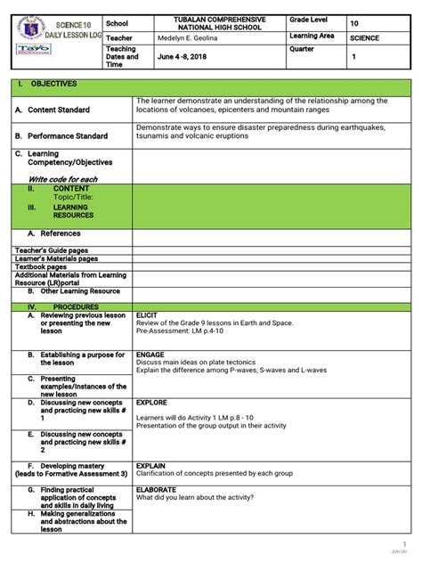7es Lesson Plan Template Pdf Pdf Teaching Pedagogy