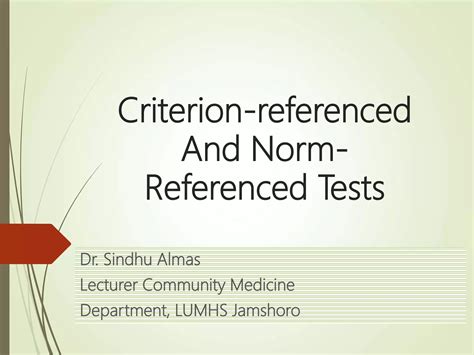 Norm Referenced And Criterion Referenced Test Ppt