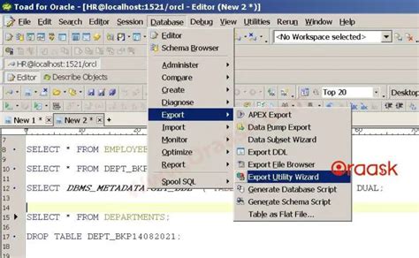 Backup A Table In Oracle Script Toad SQL Developer Oraask