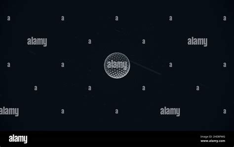 Animated Rotating Abstract White Sphere Constructed With Glowing Points Crossed Lines Seamless