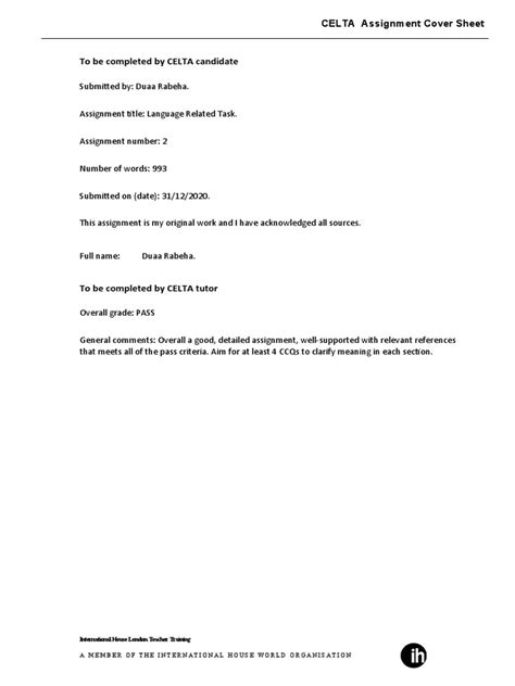 Assignment 2 Language Related Task Final Marked Pdf Verb English