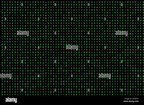 binary code grid from bright green digits on black background matrix