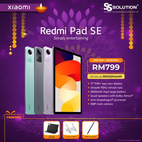 Xiaomi Redmi Pad Se Wifi Gold Gb Mobile Phones Gadgets Tablets Android On Carousell