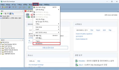 oracle 실행 database sql developer 설치