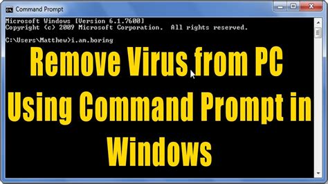 how to remove virus from pc using command prompt in windows in urdu