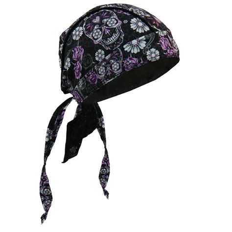 Hot Leathers Sugar Skull Headwrap Head Wraps Bandana Beanie Doo Rag