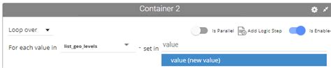 dynamically create and populate tables using a looping container